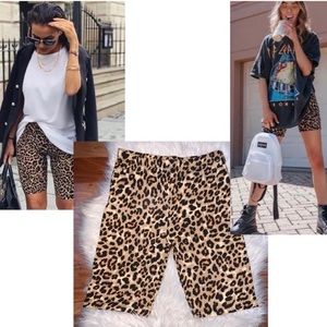 Zenana Outfitters | Shorts | New Brown Tan Leopard Animal Print Biker ...
